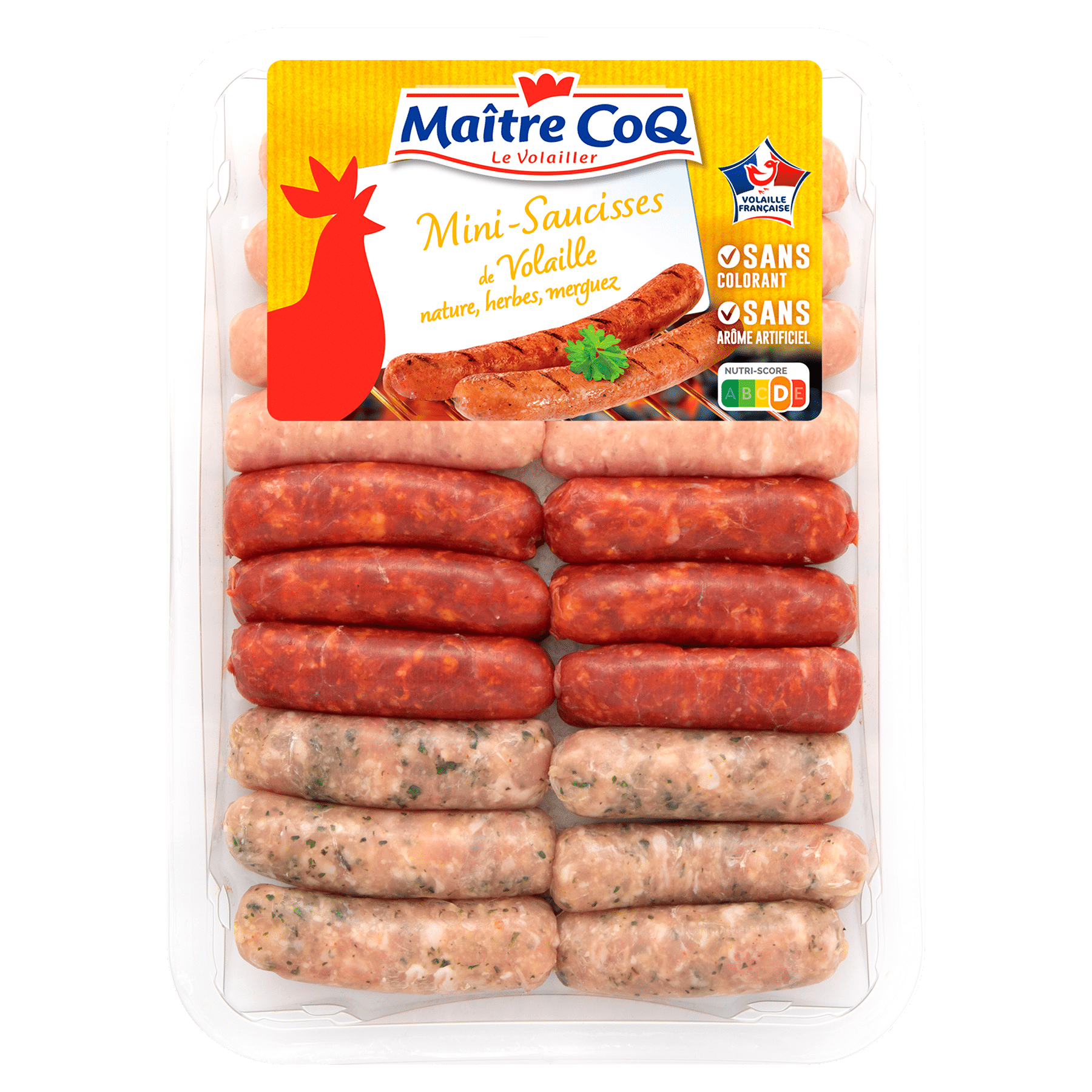 Assortiment de mini-saucisses de volaille